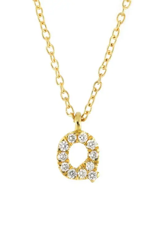 Bony Levy Icon Pavé Diamond Initial Pendant Necklace - 18k Yellow Gold - Q