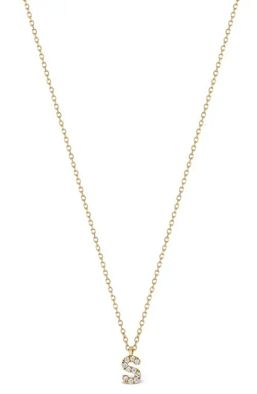 Bony Levy Icon Pavé Diamond Initial Pendant Necklace - 18k Yellow Gold - S