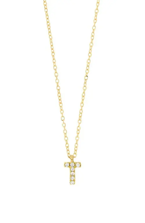 Bony Levy Icon Pavé Diamond Initial Pendant Necklace - 18k Yellow Gold - T