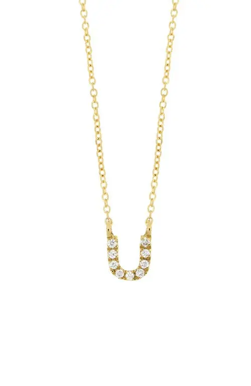 Bony Levy Icon Pavé Diamond Initial Pendant Necklace - 18k Yellow Gold - U