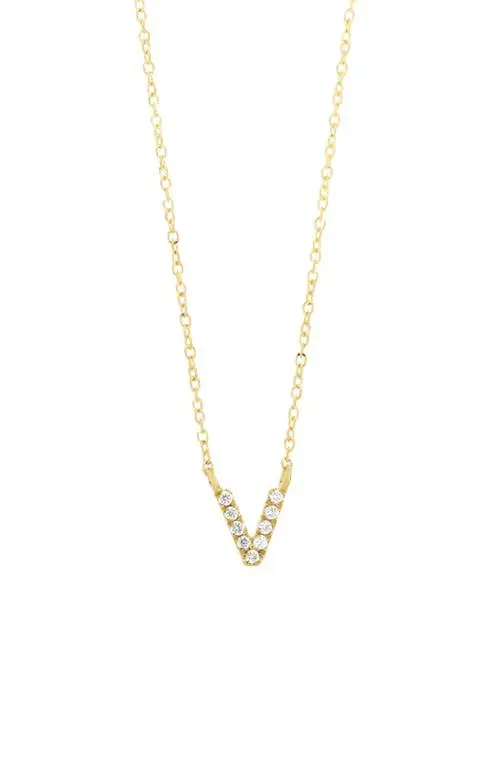 Bony Levy Icon Pavé Diamond Initial Pendant Necklace - 18k Yellow Gold - V