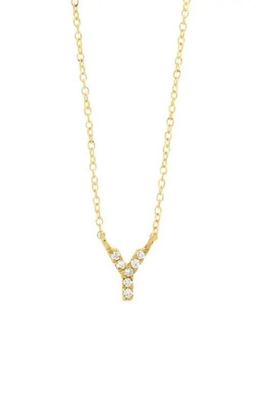 Bony Levy Icon Pavé Diamond Initial Pendant Necklace - 18k Yellow Gold - Y