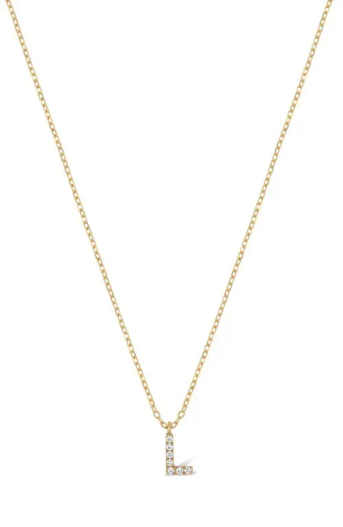 Bony Levy Pavé Diamond Initial Pendant Necklace - Yellow