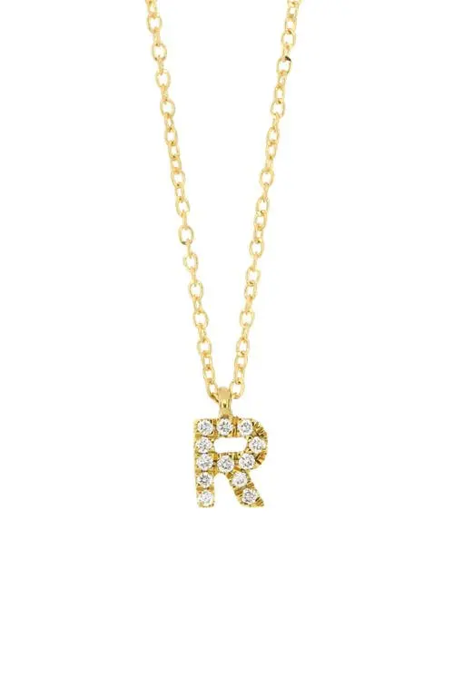 Bony Levy Pavé Diamond Initial Pendant Necklace - Yellow