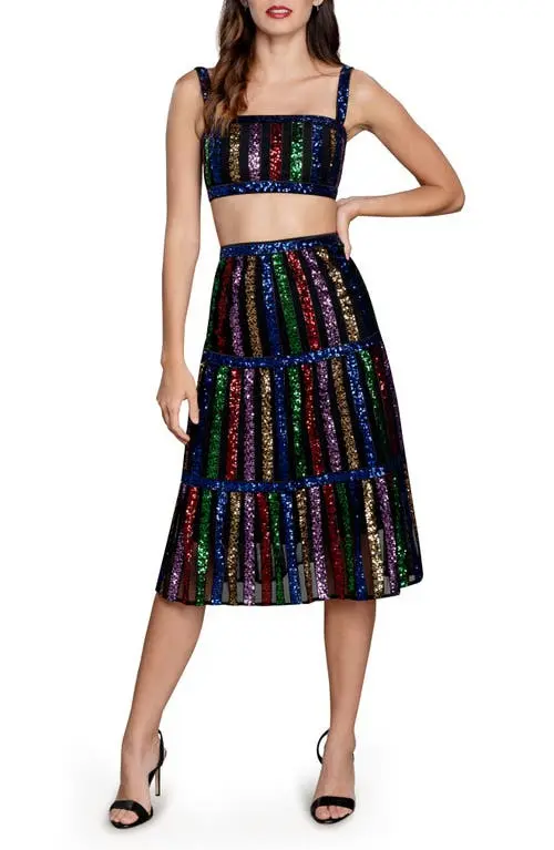 Dress The Population Sequin Crop Tank And Skirt Set