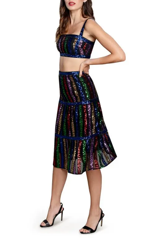 Dress The Population Sequin Crop Tank And Skirt Set