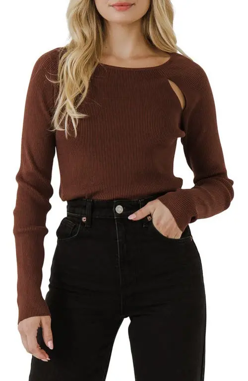 Endless Rose Cutout Long Sleeve Top