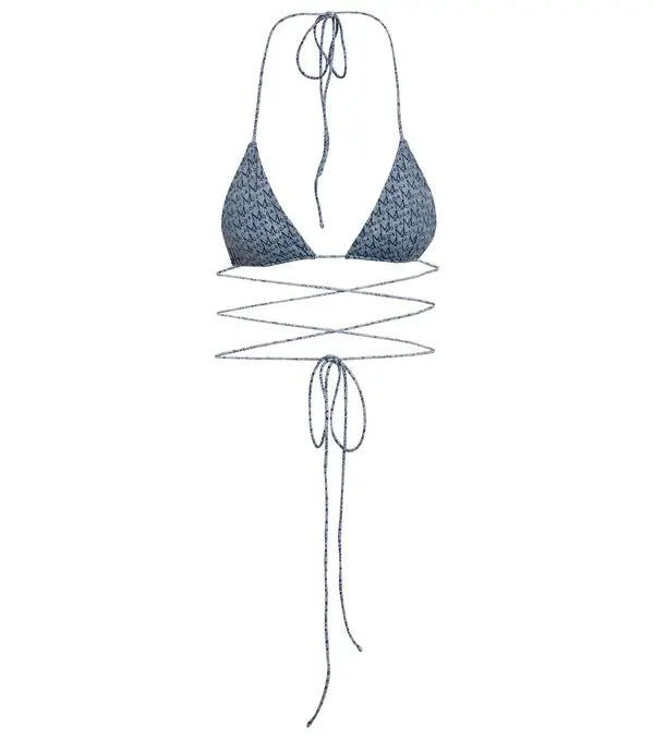 Magda Butrym Logo Triangle Bikini Top - Blue
