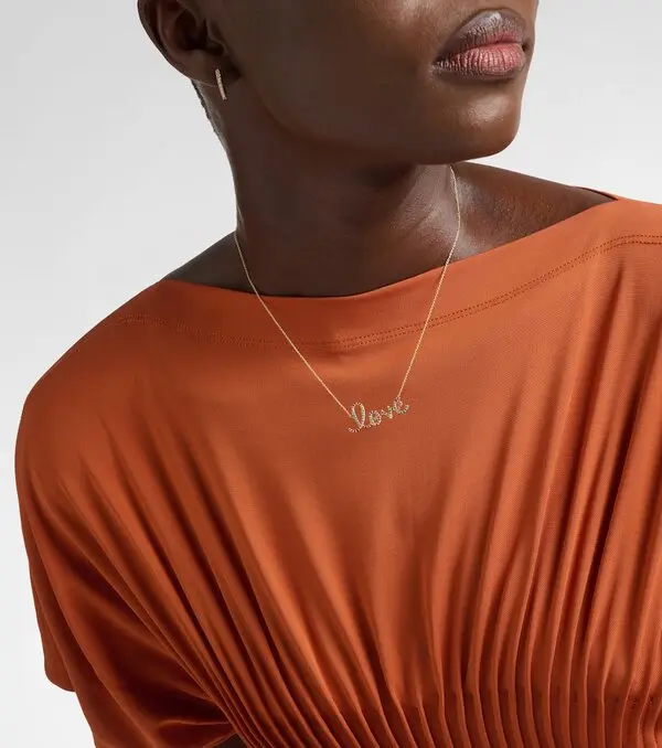 SYDNEY EVAN Love 14kt Gold Necklace With Sapphires