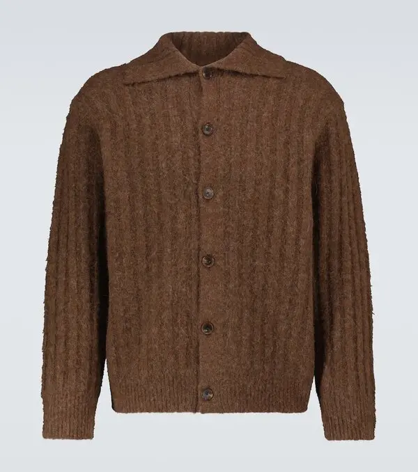 Auralee Alpaca Wool-Blend Cardigan - Brown | Editorialist