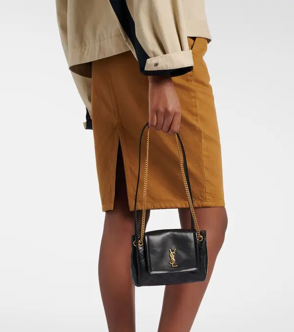 Saint Laurent Nolita Mini Leather Shoulder Bag - Black