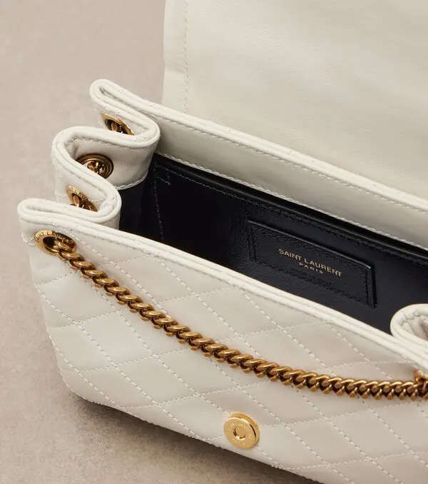 Saint Laurent Nolita Mini Leather Shoulder Bag - White