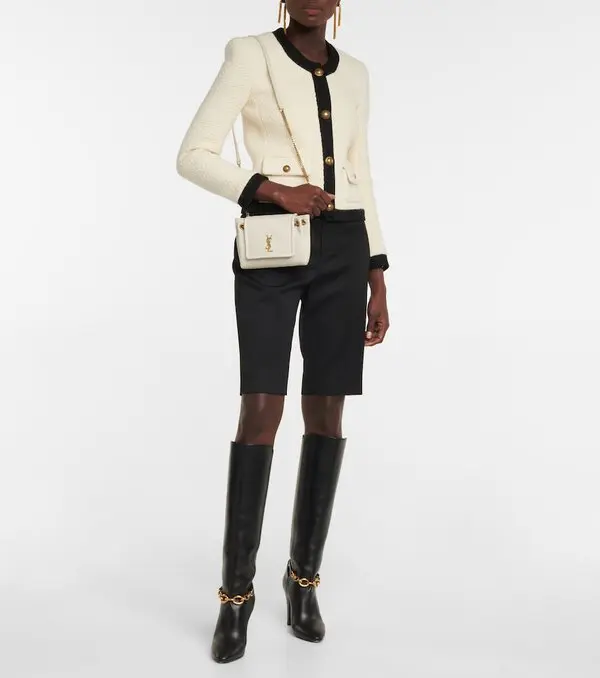 Saint Laurent Nolita Mini Leather Shoulder Bag - White