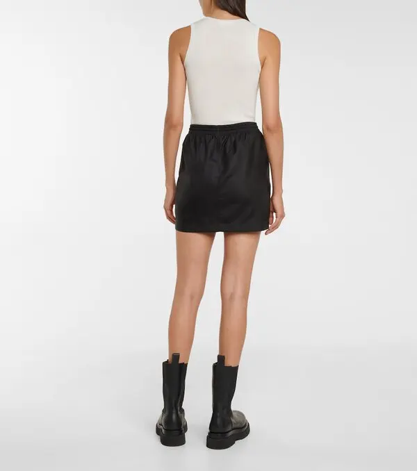 Wardrobe.NYC High-rise Drawstring Miniskirt - Black