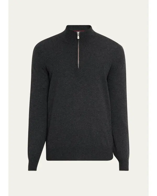 Brunello Cucinelli Cashmere Quarter-zip Sweater - Charcoal