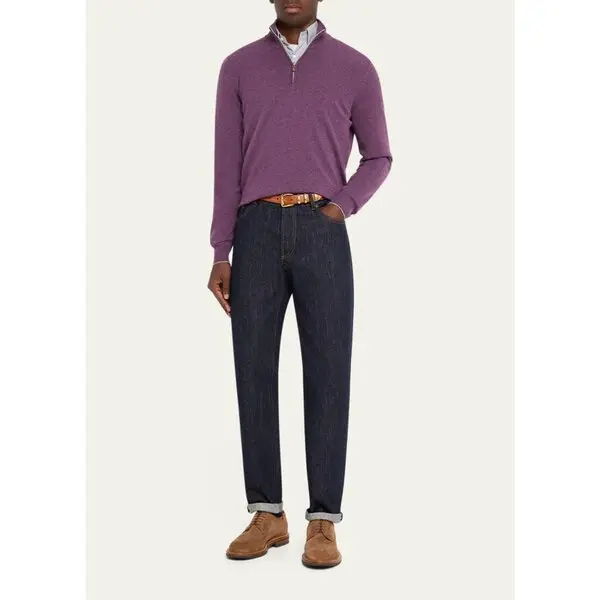 Brunello Cucinelli Cashmere Quarter-zip Sweater - Charcoal