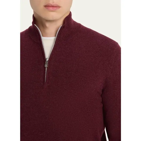Brunello Cucinelli Cashmere Quarter-zip Sweater - Charcoal