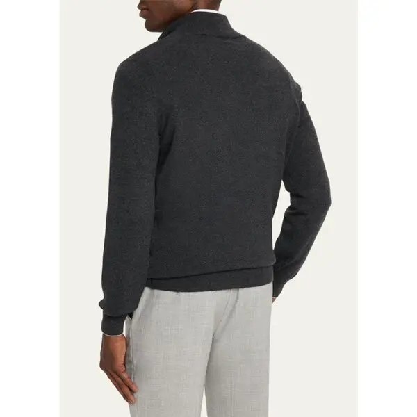 Brunello Cucinelli Cashmere Quarter-zip Sweater - Charcoal