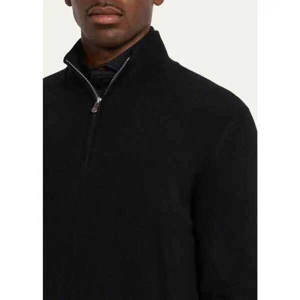 Brunello Cucinelli Cashmere Quarter-zip Sweater - Charcoal