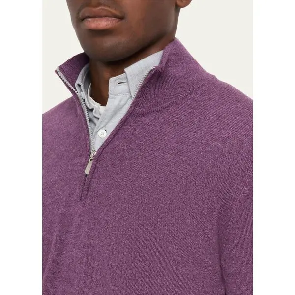 Brunello Cucinelli Cashmere Quarter-zip Sweater - Charcoal
