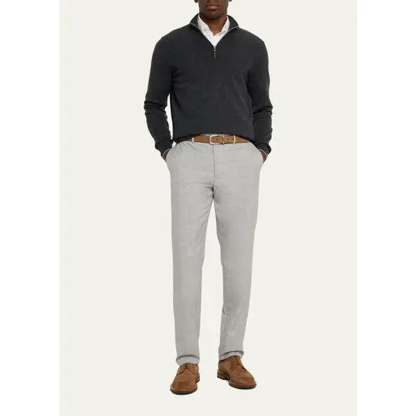 Brunello Cucinelli Cashmere Quarter-zip Sweater - Charcoal
