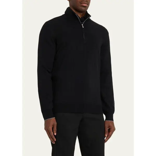 Brunello Cucinelli Cashmere Quarter-zip Sweater - Charcoal