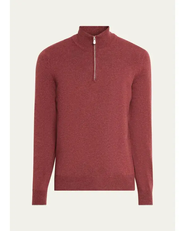 Brunello Cucinelli Cashmere Quarter-zip Sweater - Csy25 Lava