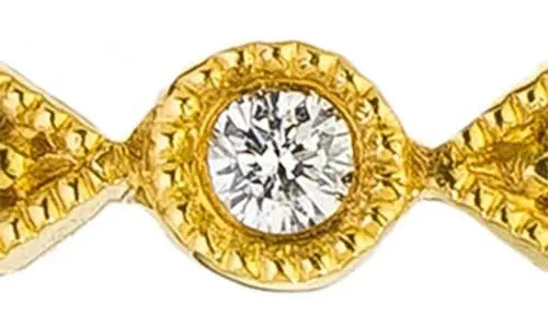 Sethi Couture Deco Mini Diamond Band Ring - Yellow