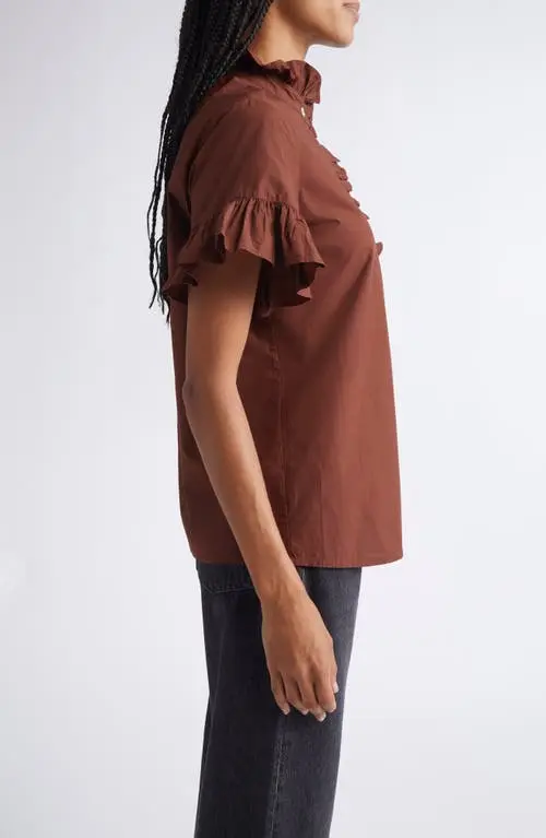 Mille Vanessa Ruffle Detail Cotton Blouse
