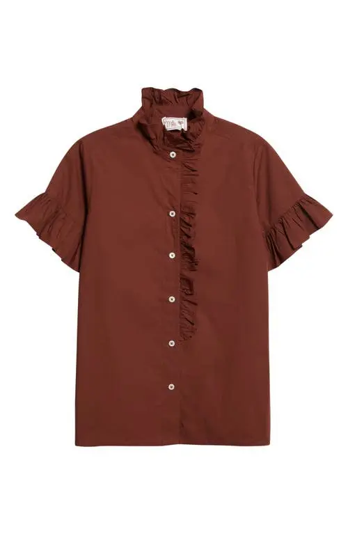 Mille Vanessa Ruffle Detail Cotton Blouse