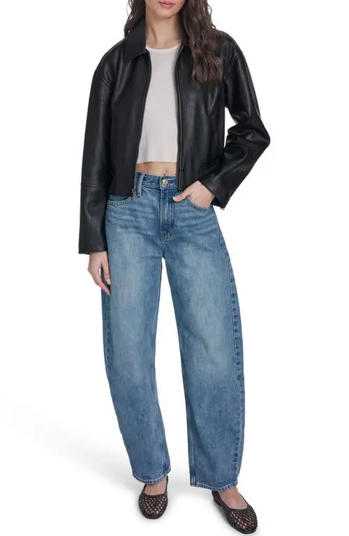 LEVI'S Faux Leather Bomber Jacket - Blk Black