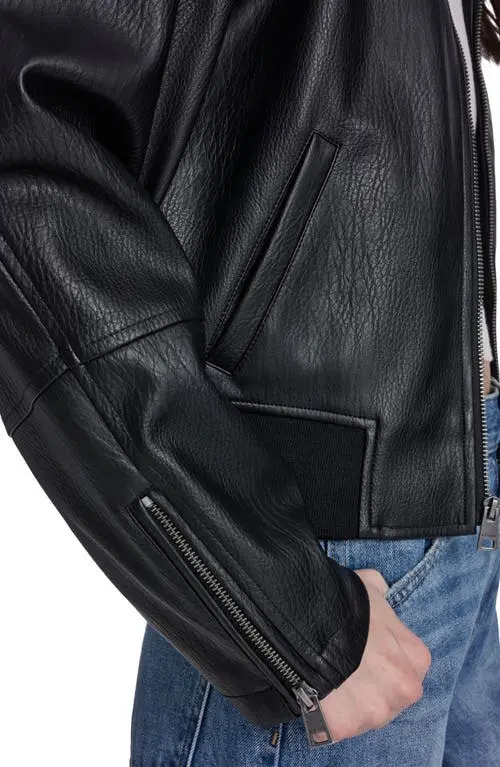 LEVI'S Faux Leather Bomber Jacket - Blk Black