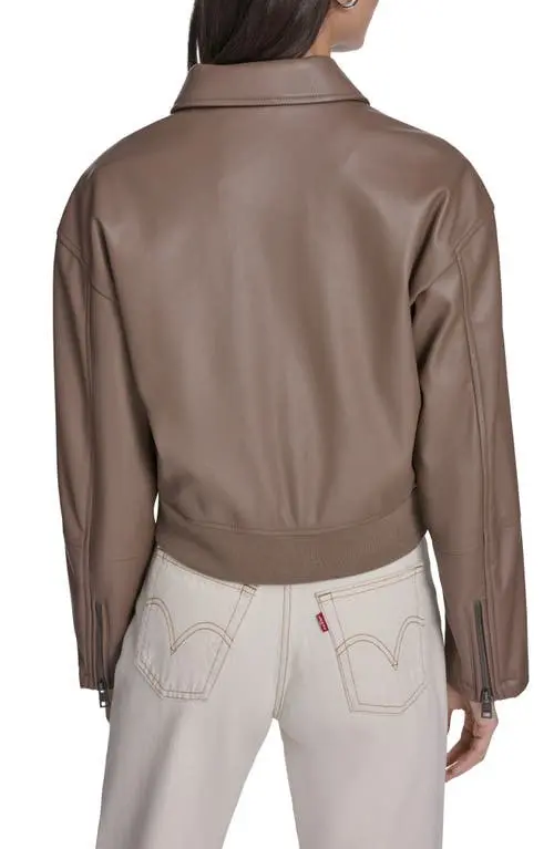 LEVI'S Faux Leather Bomber Jacket - Pine Bark