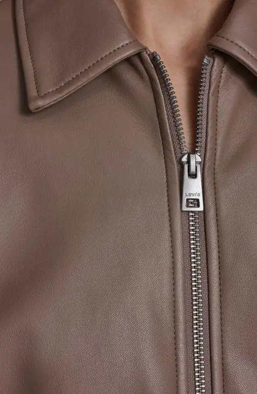 LEVI'S Faux Leather Bomber Jacket - Pine Bark