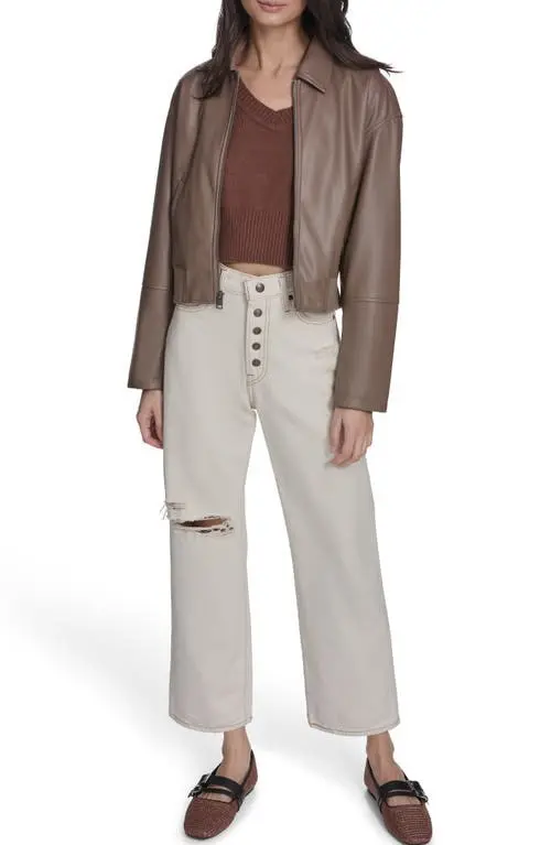LEVI'S Faux Leather Bomber Jacket - Pine Bark