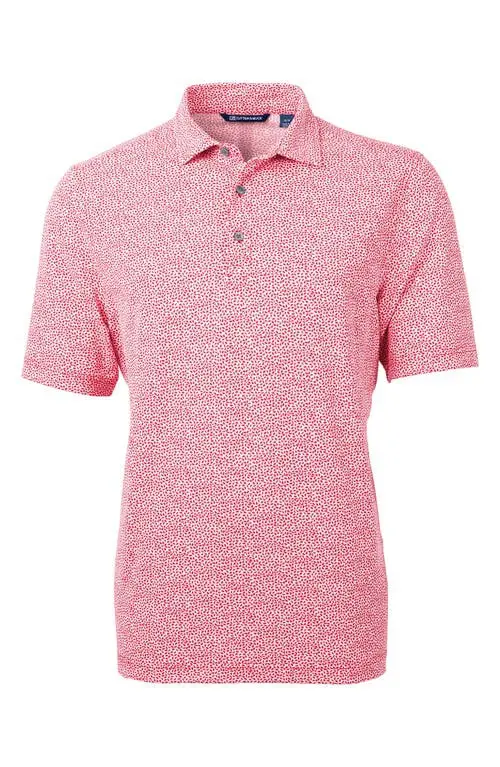 Cutter & Buck Virtue Piqué Botanical Print Polo - Red