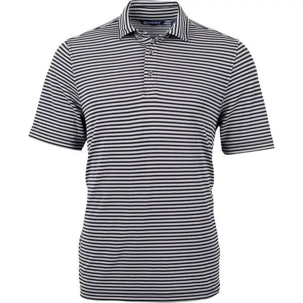 Cutter & Buck Virtue Piqué Stripe Recycled Blend Polo - Black