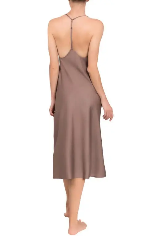 EVERYDAY RITUAL Sloan T-back Midi Nightgown - Chocolate