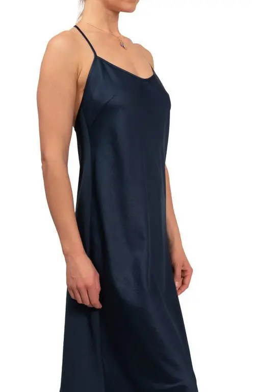 EVERYDAY RITUAL Sloan T-back Midi Nightgown - Inky Blue
