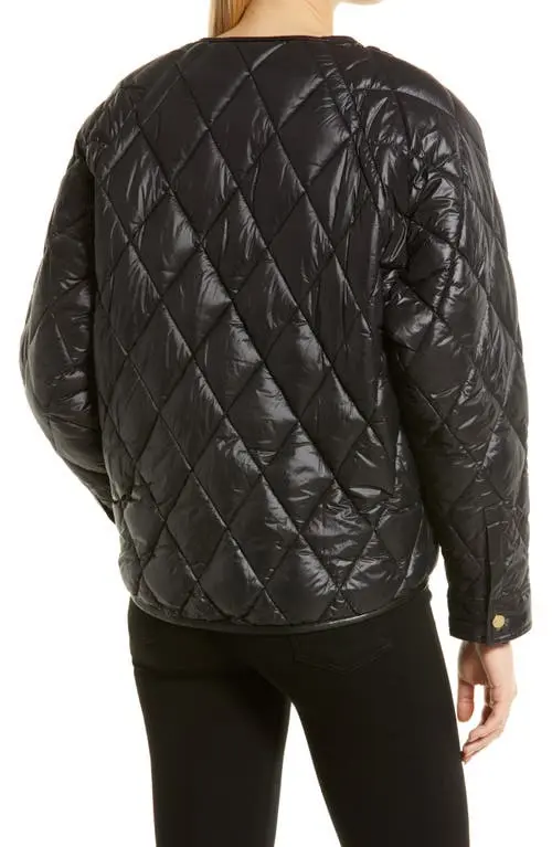 Via Spiga V-neck Quilted Water Resistant Jacket