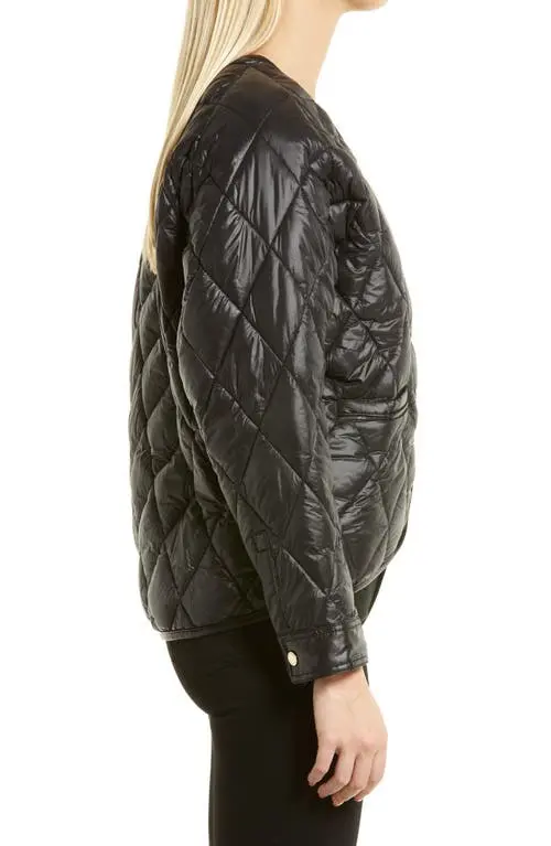 Via Spiga V-neck Quilted Water Resistant Jacket