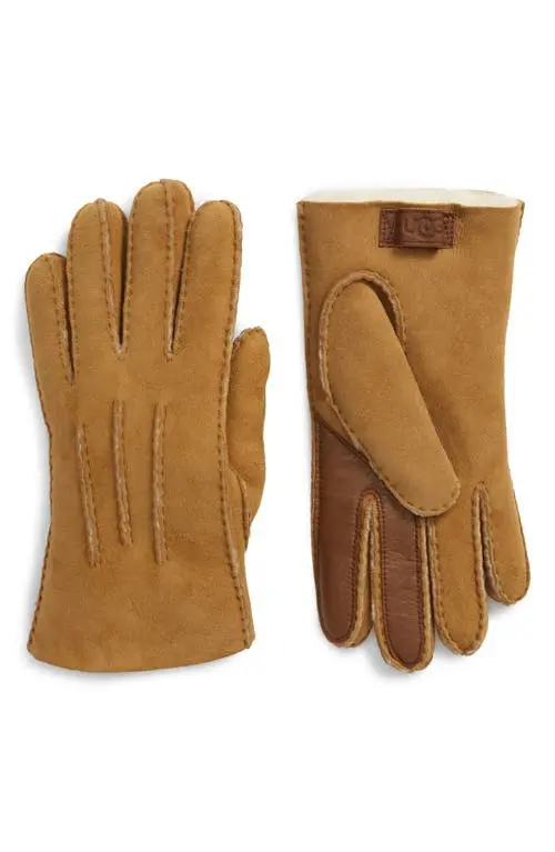 UGG Genuine Shearling Tech Gloves - Chestnut