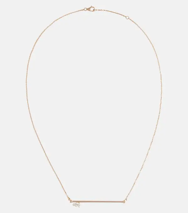 REPOSSI Serti Sur Vide 18kt Rose Gold Necklace With Diamond - Pink