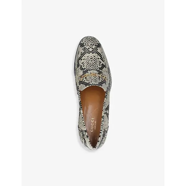 Gucci Ed Snake-embossed Leather Loafers