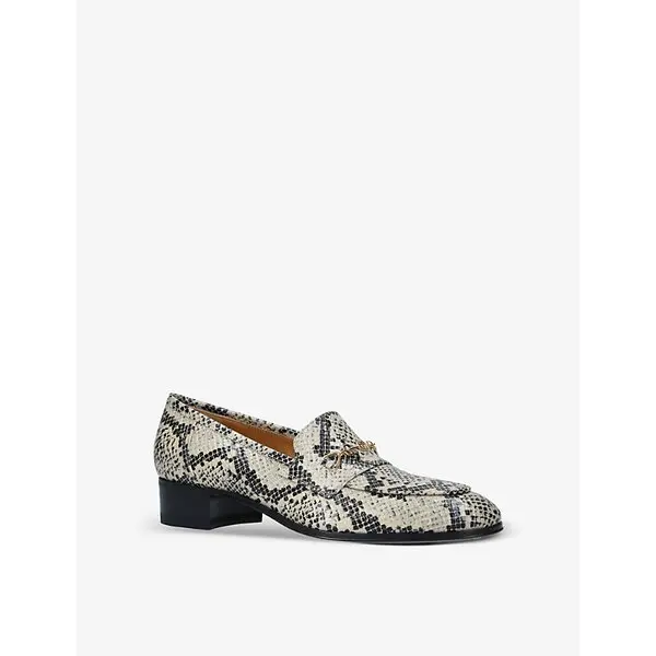 Gucci Ed Snake-embossed Leather Loafers