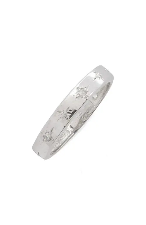 Anzie Starburst Band Ring - White Silver