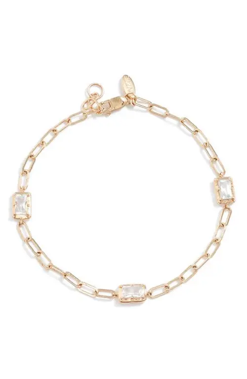 Anzie Melia Carre Baguette Chain Bracelet - White Gold