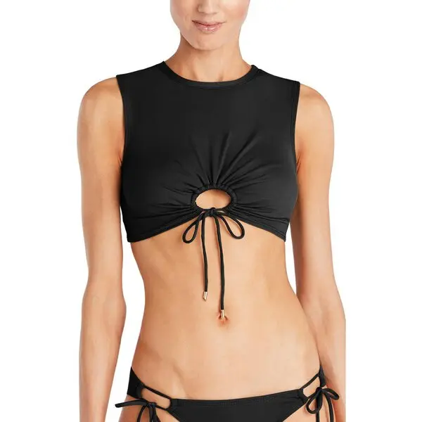 Robin Piccone Aubrey Tank Bikini Top - Black