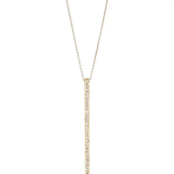 Sethi Couture Alice Diamond Linear Bar Pendant Necklace - Yellow Gold