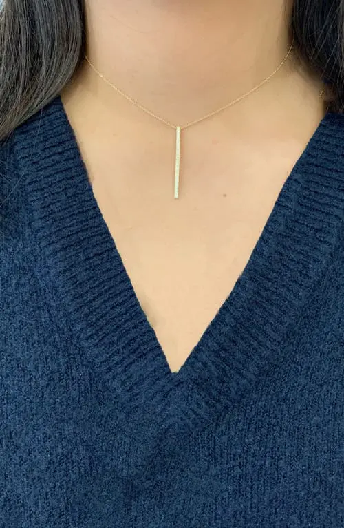Sethi Couture Alice Diamond Linear Bar Pendant Necklace
